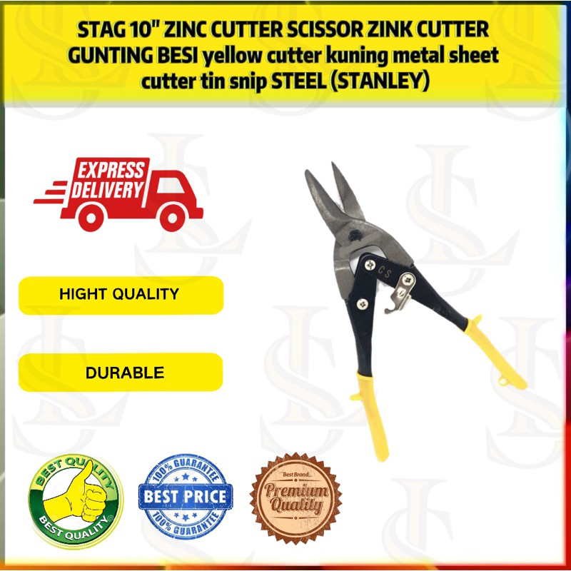 STAG 10'' ZINC CUTTER SCISSOR ZINK CUTTER GUNTING BESI yellow cutter ...