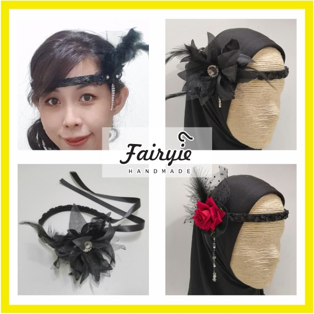 ⭐READY STOCK⭐ 1920's Flapper Great Gatsby Headband Feather Headband ...