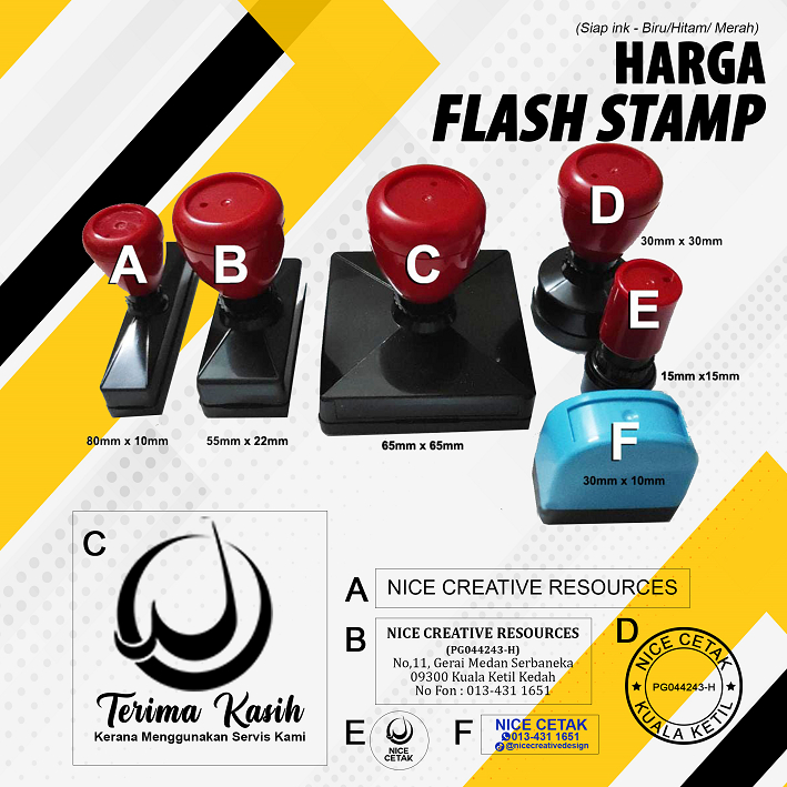 FLASH STAMP (COP) SYARIKAT / SEKOLAH | Shopee Malaysia