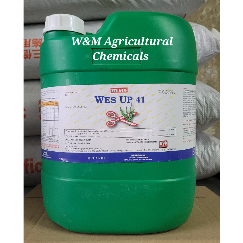 WES UP 20L 41% GLYPHOSATE Weed Killer Racun Rumput Rumpai Herbicide杀草剂 ...