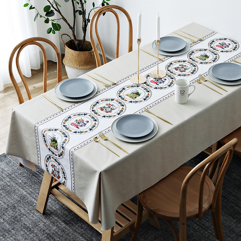 🔥 Heat Resistant 🔥 Nordic Style PVC Tablecloth Table Cover Kain Meja ...