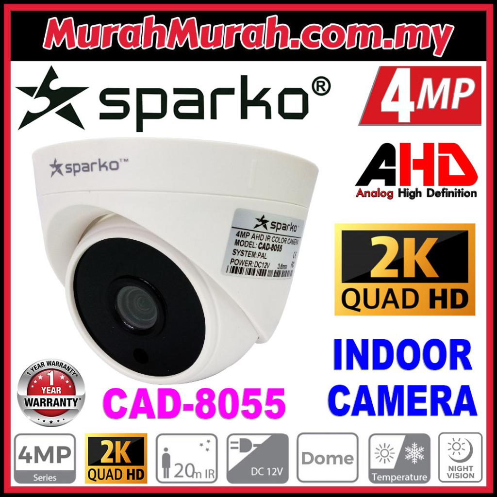 SPARKO 4.0MP Full HD 1440P Indoor IR INFRARED AHD SYSTEM Dome 4MP CCTV ...