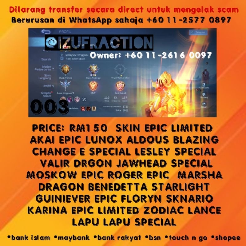 AKAUN ML ZODIAC LANCE EPIC LIMITED AKAI | Shopee Malaysia