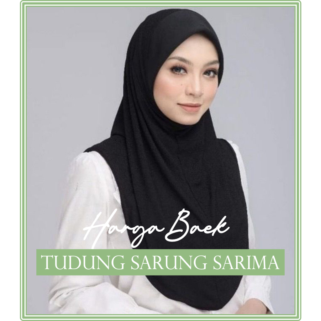 Tudung Sarung Instant Sarima Hoor Berdagu Warna Plain (Size M & L), Kain Moscrepe Korean, Awning ...