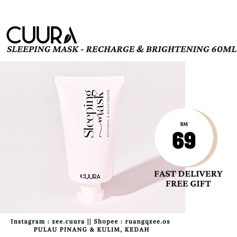 CUURA Sleeping Mask (Recharge & Brightening) 🔥HOT ITEM 🔥 | Shopee Malaysia