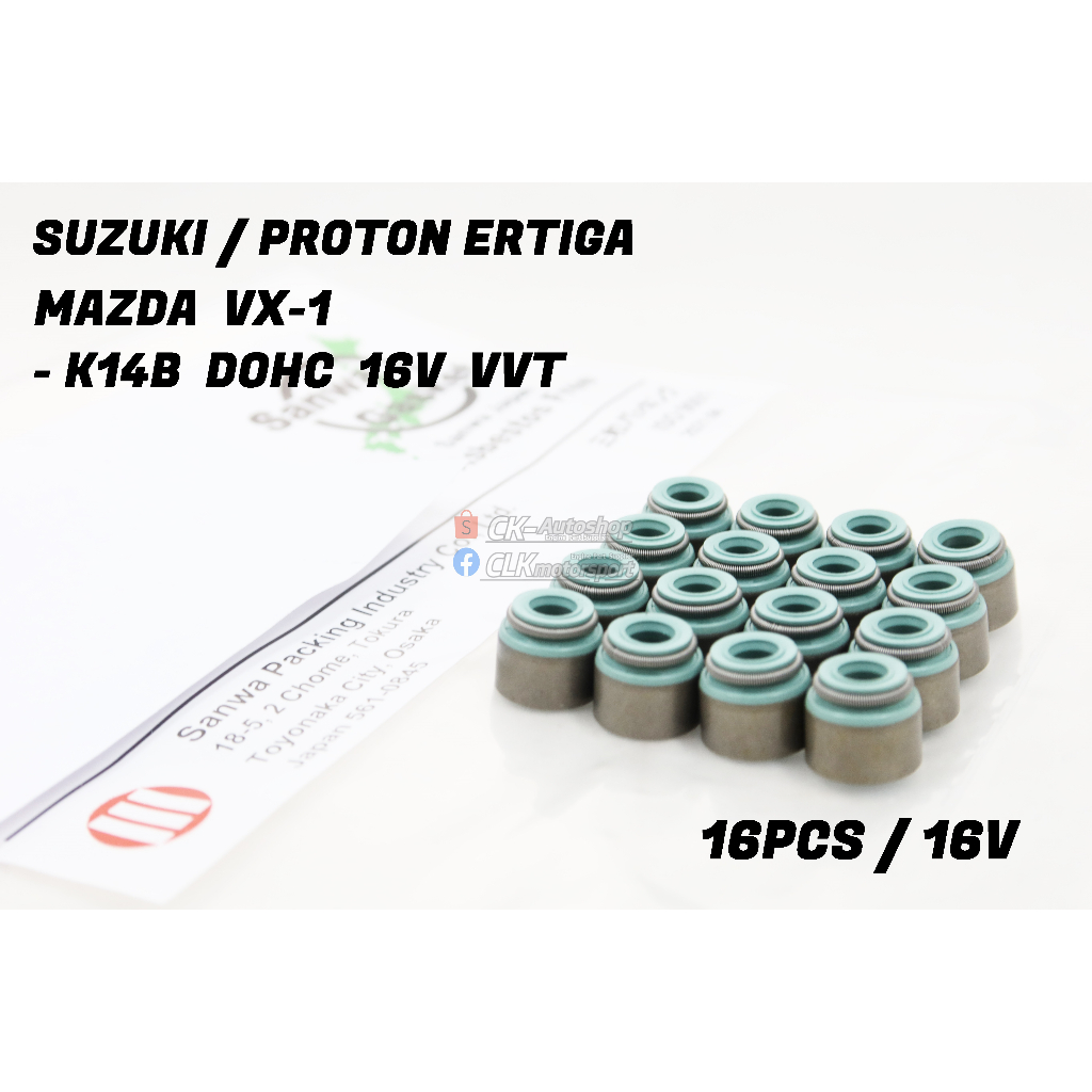 Sanwa Japan Viton Valve Seal - Proton Suzuki Ertiga ZE81S MPV / Mazda VX1 ZG81S with K14B DOHC ...