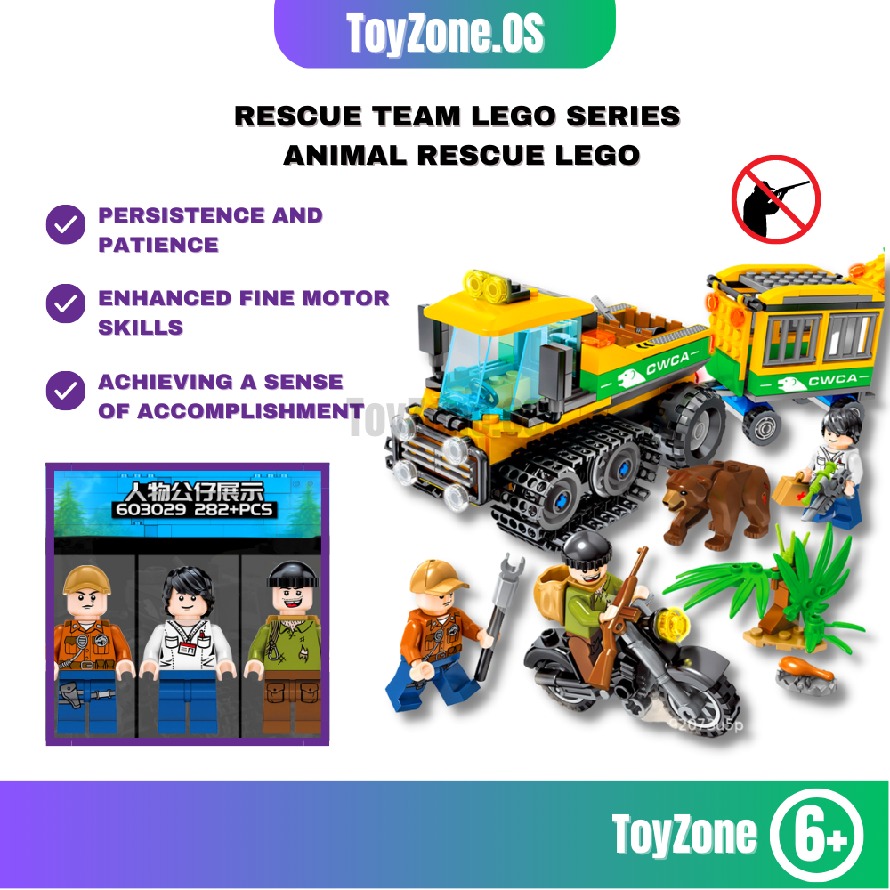 Block Lego City Rescue Team Animal Lego Toy Rescue Lego Car Animal ...