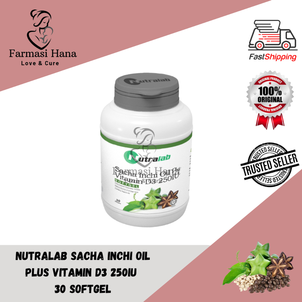 NUTRALAB SACHA INCHI OIL PLUS VITAMIN D3 250IU - 30 SOFTGEL | Shopee ...