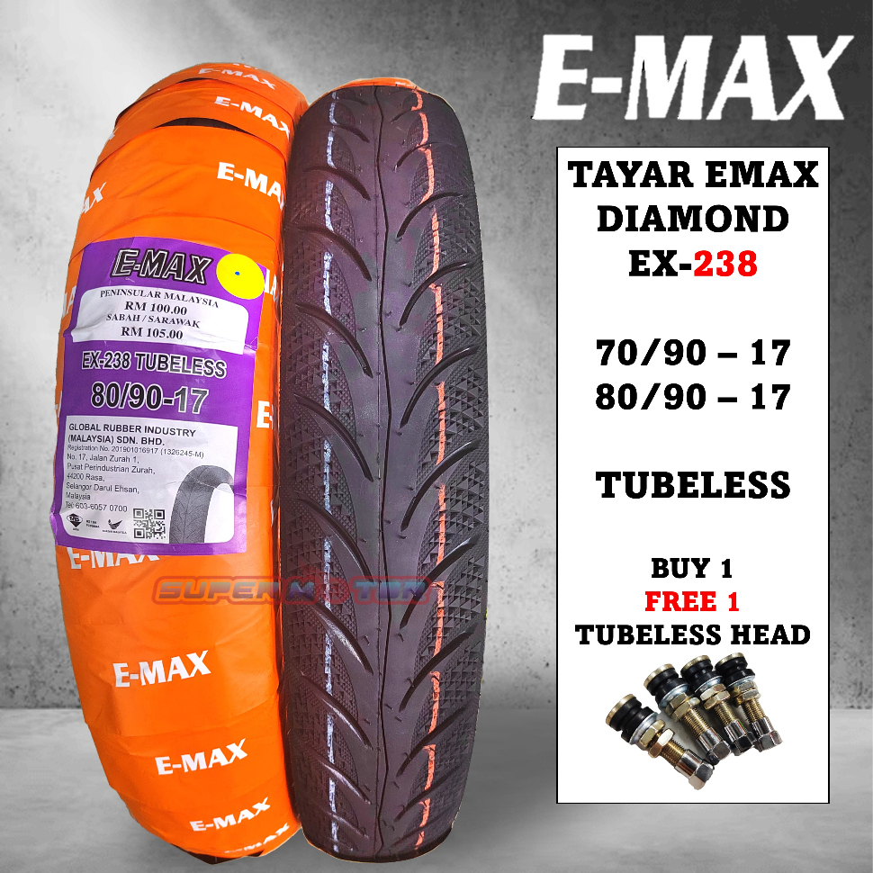 TAYAR MOTOR 70/90-17 & 80/90-17 TUBELESS TYRE BUNGA TT / BUNGA 100 ...