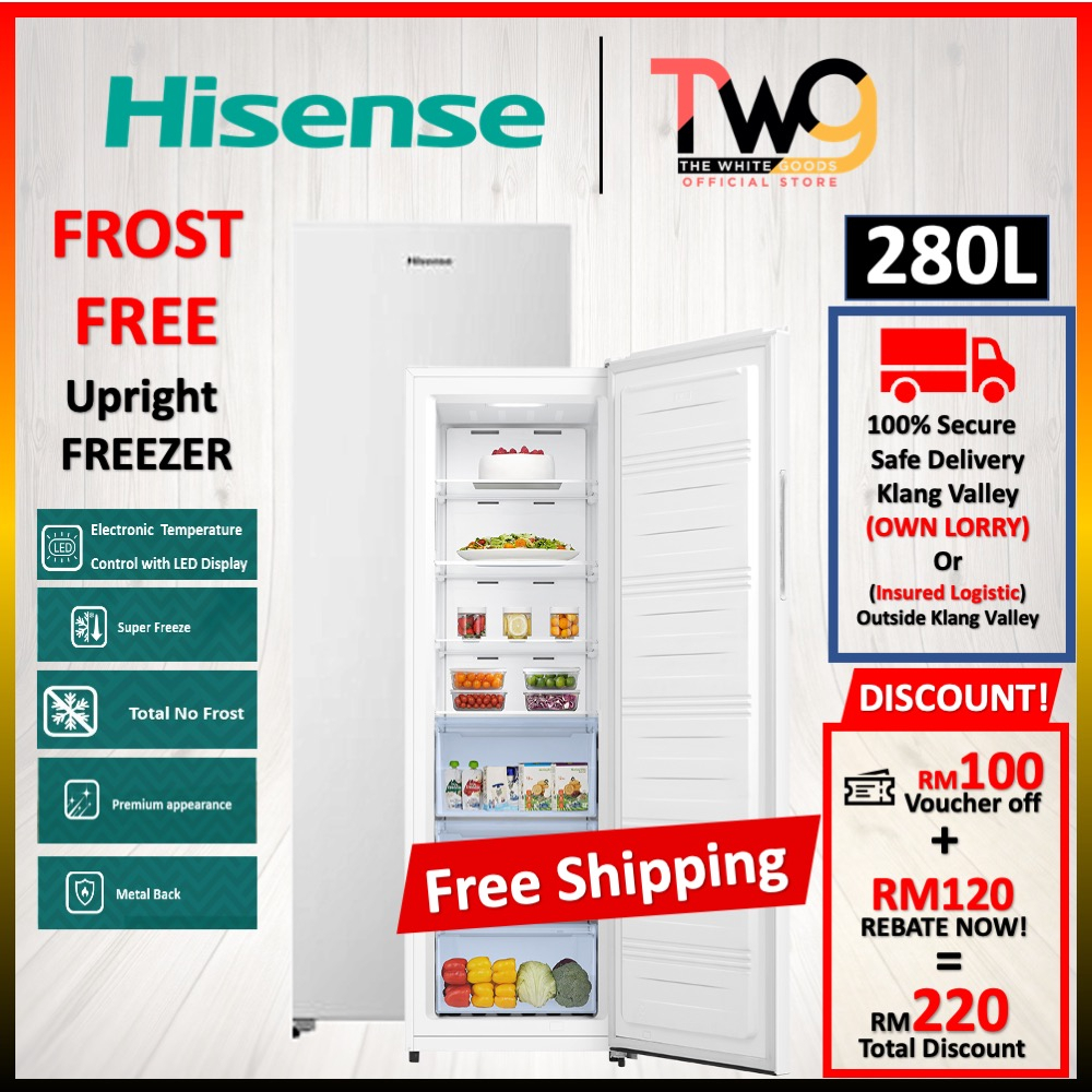 [FREE SHIPPING] Hisense 280L Frost Free Digital Control Upright Freezer ...