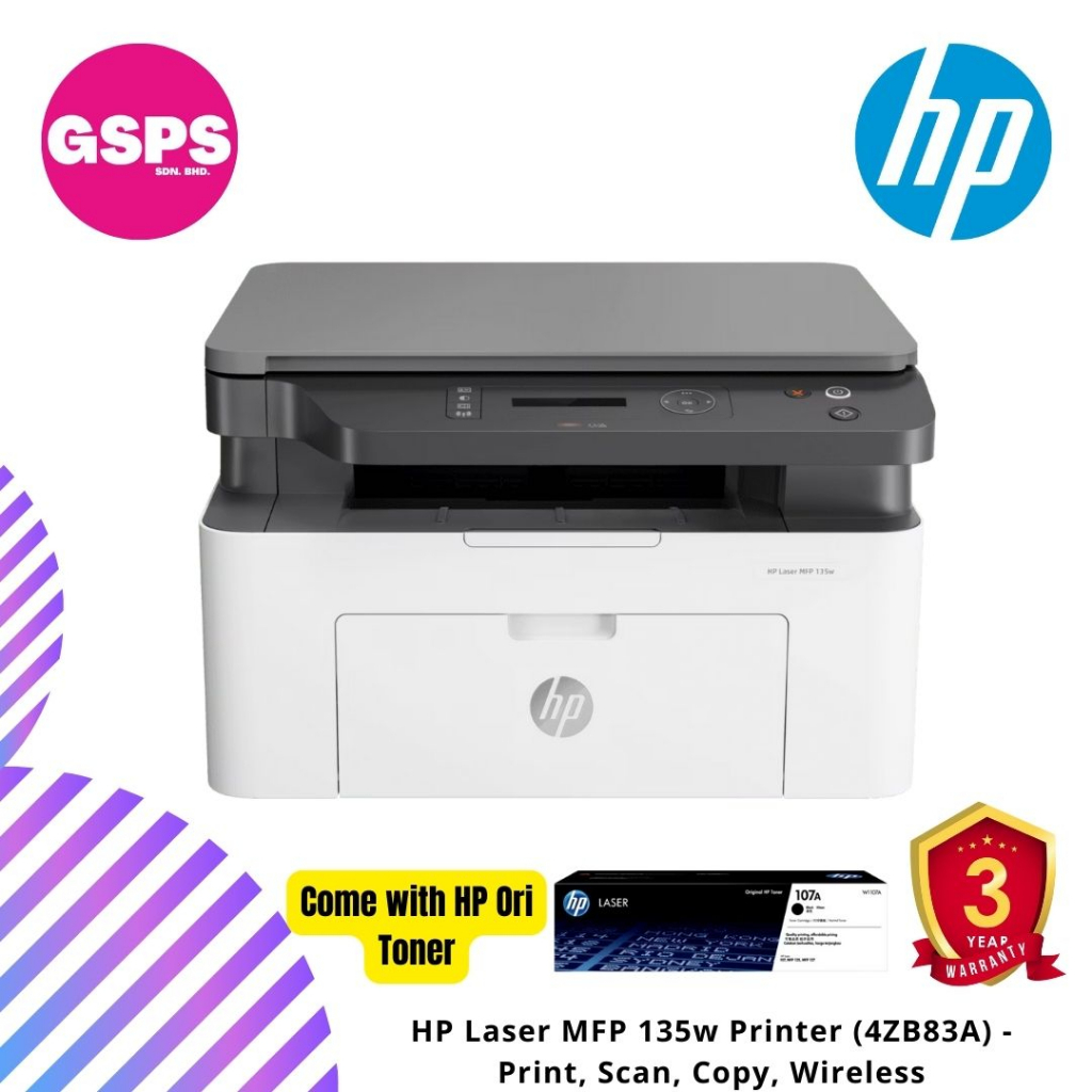 HP Laser MFP 135w Printer (4ZB83A) - Print, Scan, Copy, Wireless | Shopee Malaysia