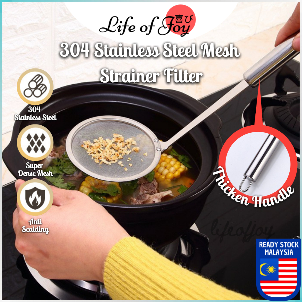 Multifunctional 304 Stainless Steel Mesh Strainer Filter Net Ladle ...