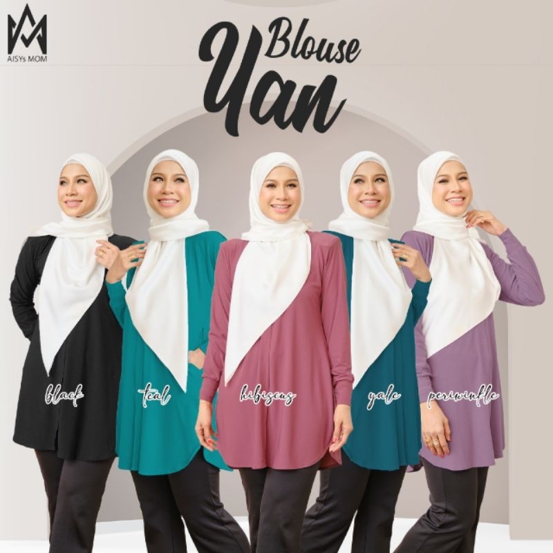 Blouse YAN Ironless NON Nursing by Aisymom | kemeja muslimah mosscrepe tanpa gosok murah cuff ...
