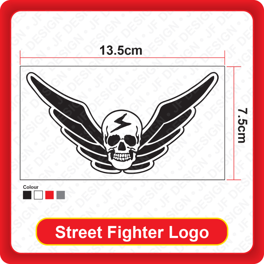 [051]Quality Car Sticker Street Fighter Logo [Big/Small][Sticker ...