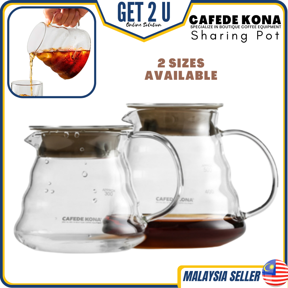 CAFEDE KONA Sharing Pot Hand Made Coffee Maker Server Pot Heat ...