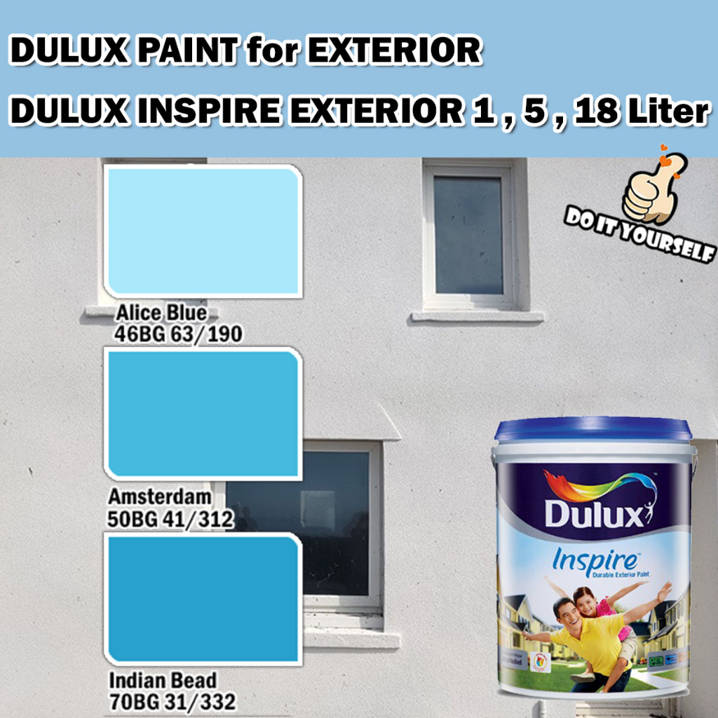 ICI DULUX INSPIRE EXTERIOR PAINT COLLECTION 5 Liter Alice Blue ...