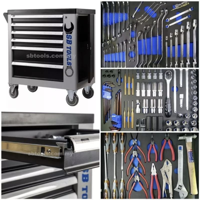 SB Tools 129Pcs Cabinet Tool Set | Drawer Set | Trolley Set | Free Gift ...