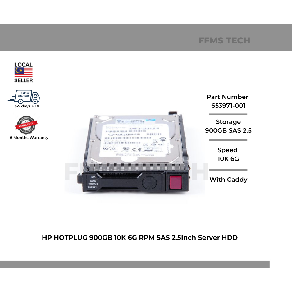 Ready Stock HP HOTPLUG 900GB 10K 6G RPM SAS 2.5Inch Server HDD 653971-001 | Shopee Malaysia