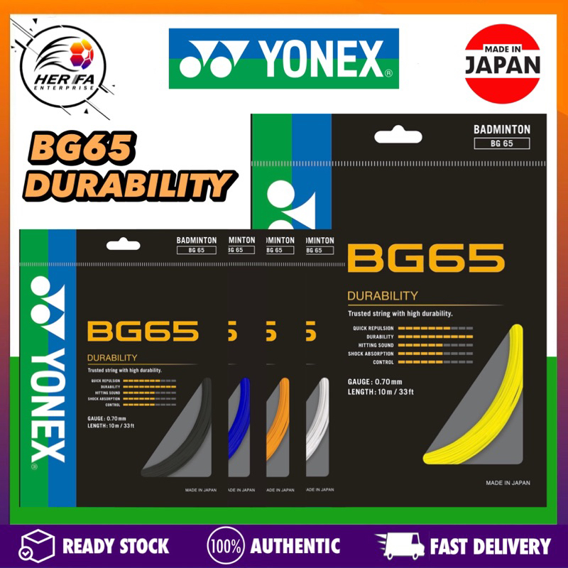 YONEX BG65 Badminton String 100%ORIGINAL Made in Japan Tali Racket ...