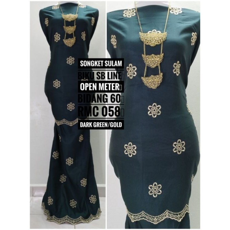 KAIN PASANG SONGKET SULAM TENUN ORIGINAL BIKU SB LINE/OPEN METER/BIDANG ...