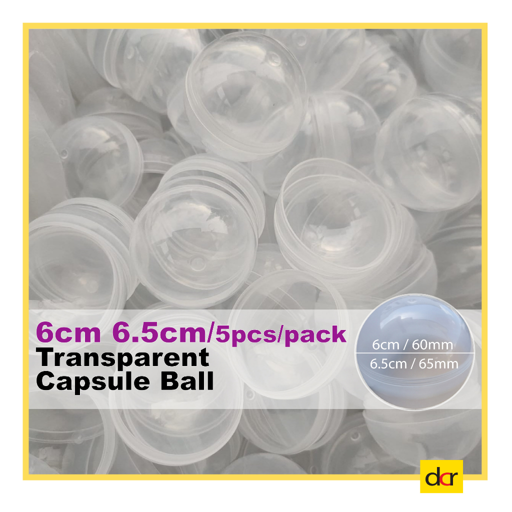 (5pcs) 6cm 6.5cm 60mm 65mm Transparent Capsule Ball Empty Capsule Ball ...