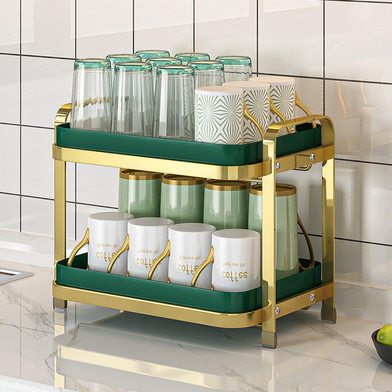 Mug Holder Cup Holder Cup Storage Cup Rack Double-Layer Tea Tray ...
