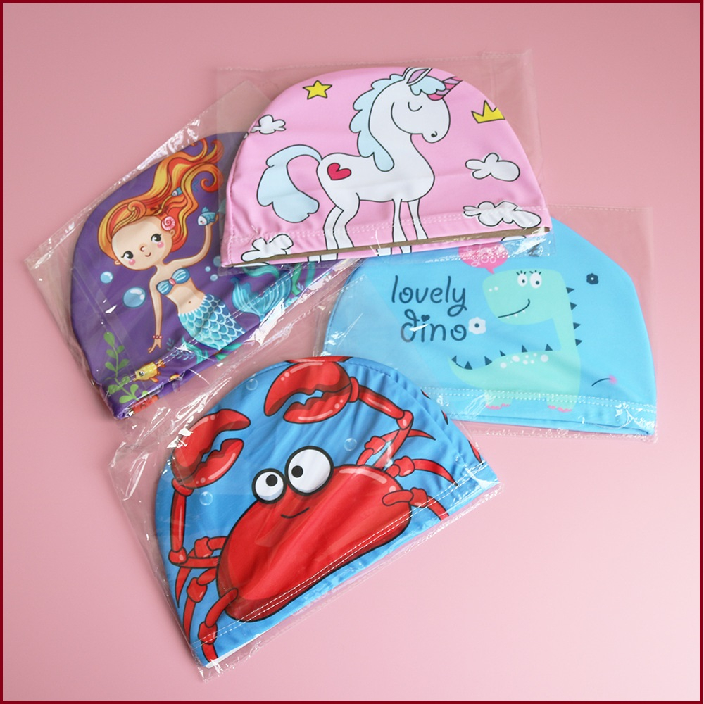Stock Selangor Kids Swimming Cap Boy Girl Swim Cap Kids Safety Cartoon ...
