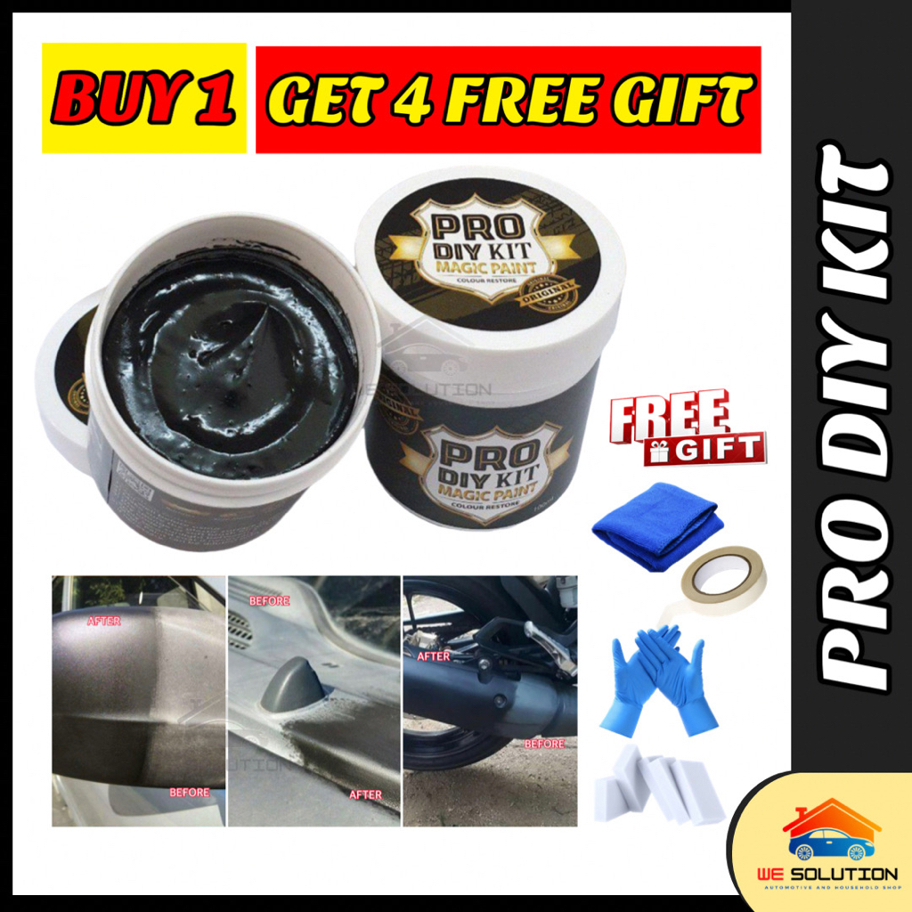 [WS] (BUY 1 FREE 4 GIFT) CAT HITAM MAGIC PRO DIY KIT HITAM 100ml ...