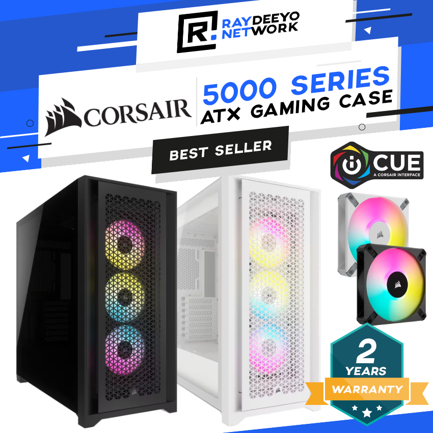 Corsair iCUE 5000D RGB AIRFLOW Tempered Glass Mid-Tower Case PC Casing ...