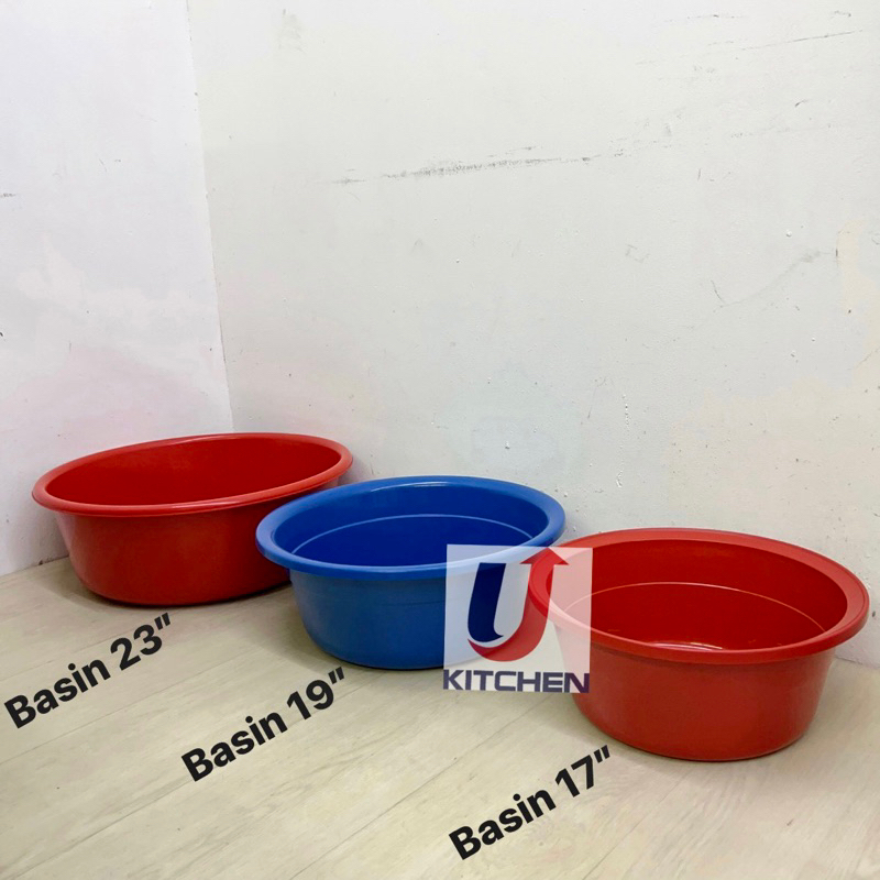 Roomy Round Plastic Wash Basin / Basin Cuci Pinggan / Baldi Besar Mandi ...