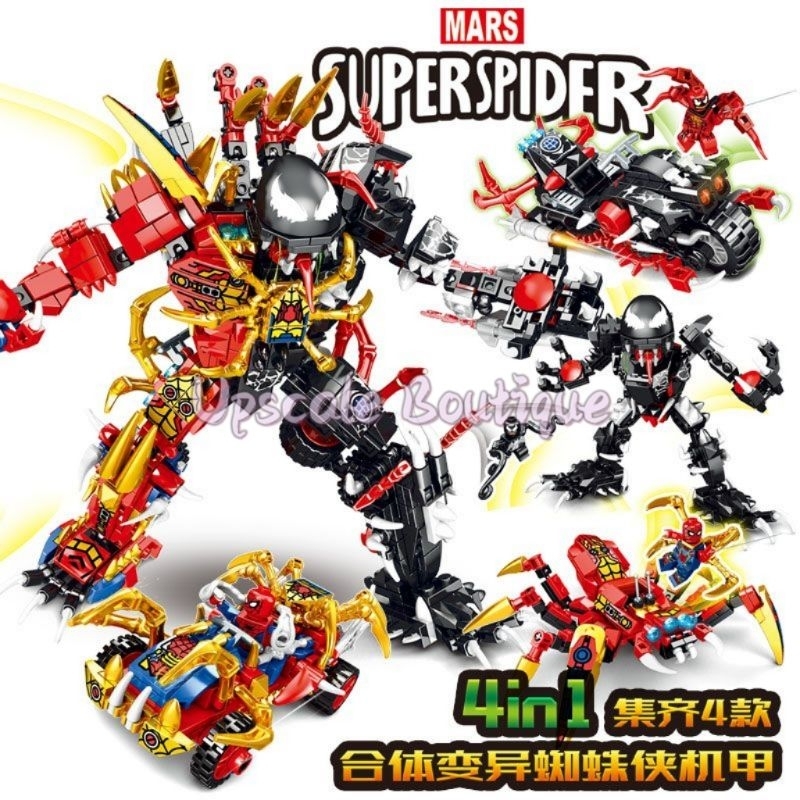 Budak Mainan Mecha Chariot Model Venom SpiderMan 4IN1 Transformation ...