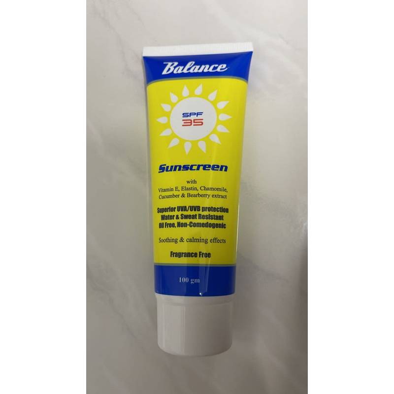 Balance Sunblock [Vitamin E] [SPF35] [Fragrance Free] 100gm | Shopee ...