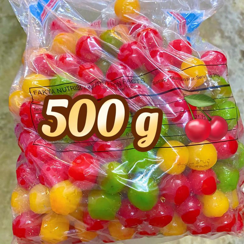 RAINBOW CHERRY PLUM ACAR asam asam enak merah kuning hijau buah ceri ...