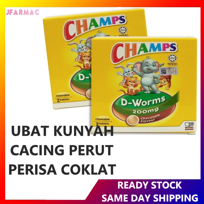 CHAMPS D WORM 2'S UBAT CACING PERISA COKLAT STOMACH WORM CHAMPS DWORM ...