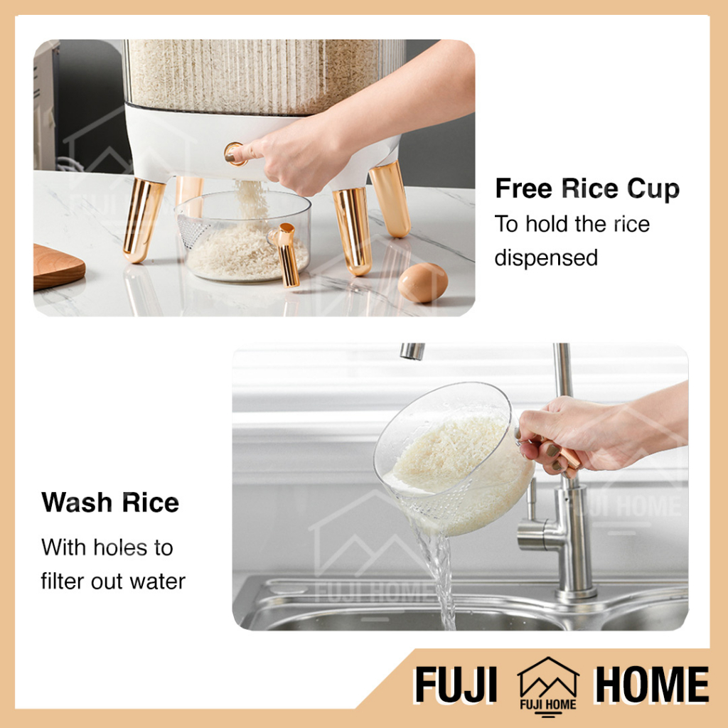 🏠READY STOCK🏠10KG Automatic Rice Dispenser Rice Storage Box Rice ...