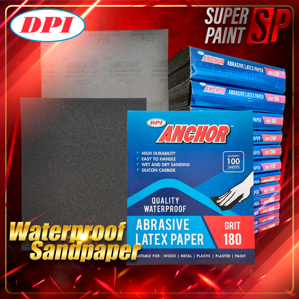 DPI Anchor Sand Paper 【 80-2000 Grit 】 Waterproof Wet Dry Abrasive ...