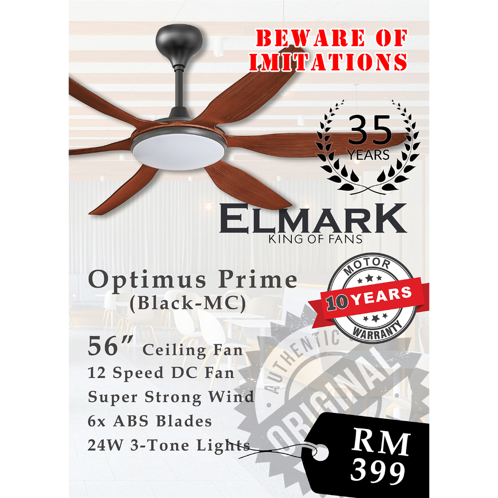 Ceiling Fan Elmark Optimus Prime 56" | 遥控风扇 | Shopee Malaysia