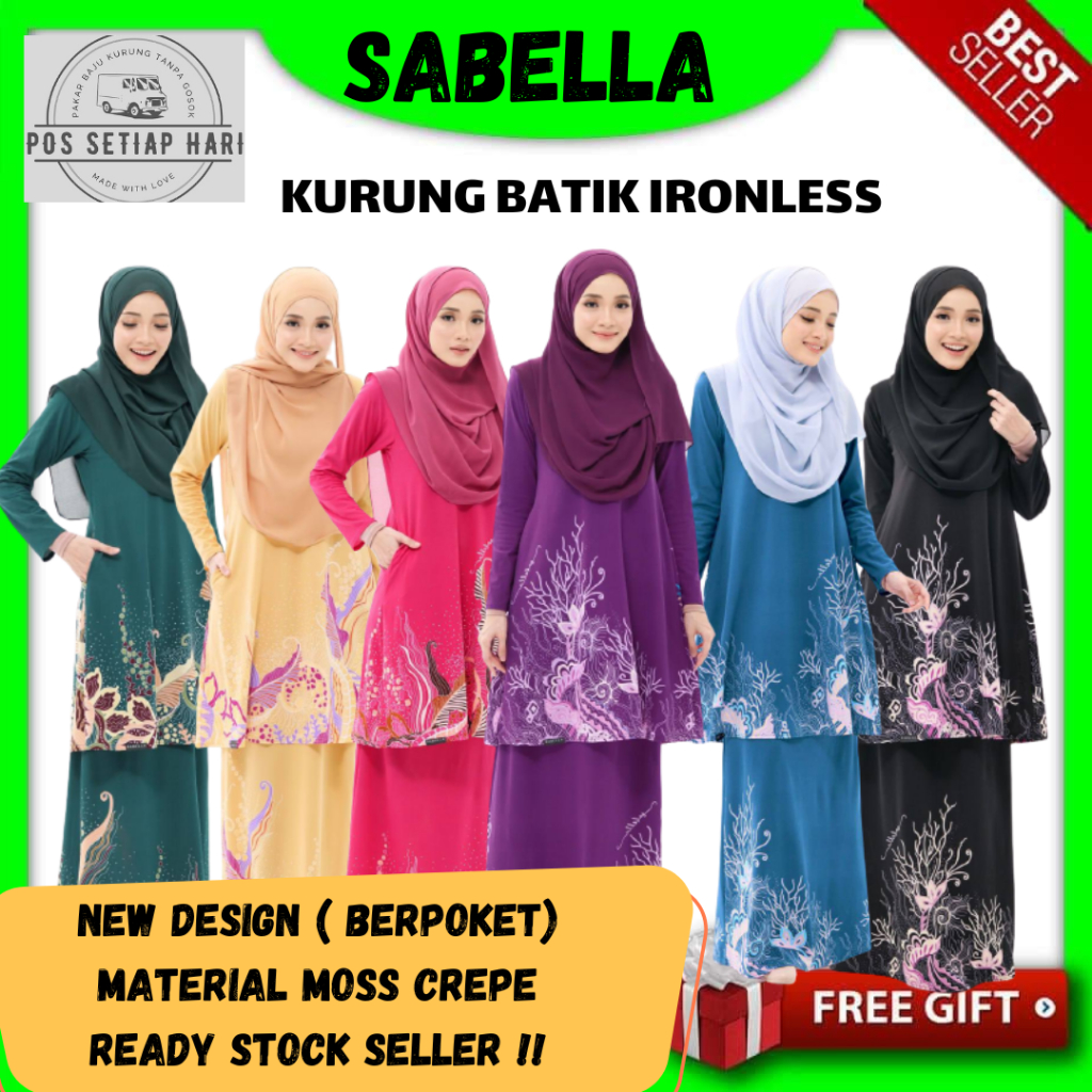 Sabella Batik Queeny Ironless Ready Stock Seller | Shopee Malaysia