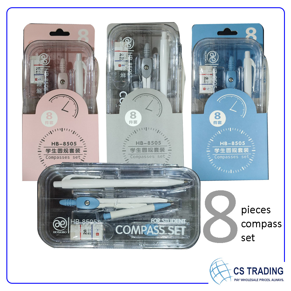 Student Compass Set Math Set Geometry 7-Piece / 8-Piece Kompas Belajar ...