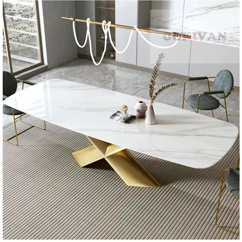 Marble Dining Table Meja Makan Marmar Nature Marble Stone Light ...
