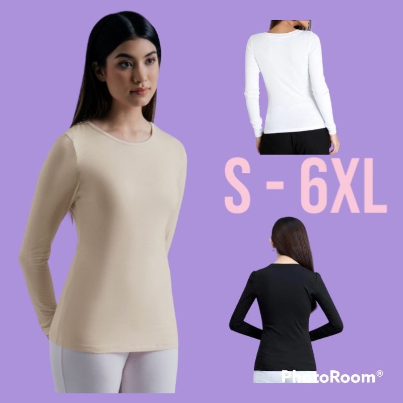 BAJU INNER DEWASA [S-6XL] PLUS SIZE / KAIN COTTON / LENGAN PANJANG ...