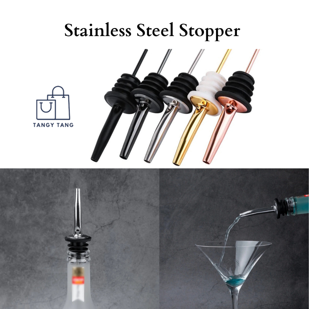 Liquor Pourer Stopper Whisky Bottle Pour Spout Stopper Stainless Steel ...