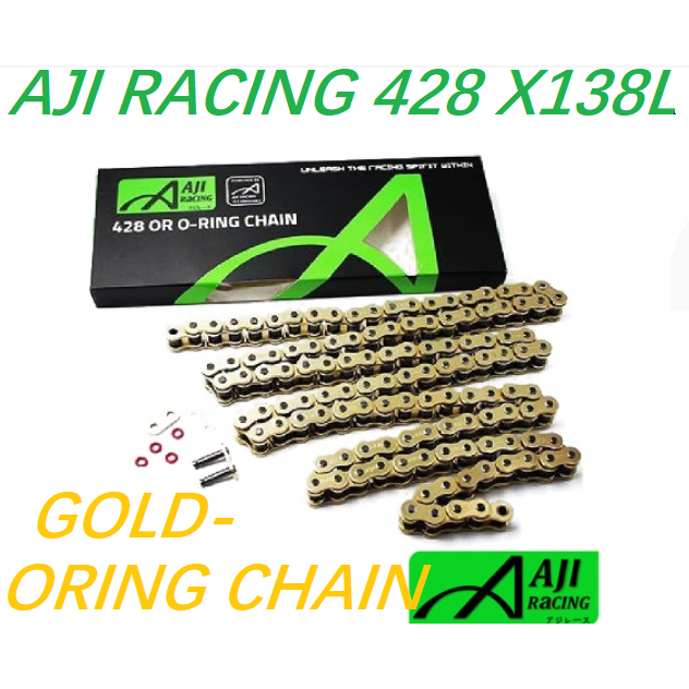 AJI RACING 428 -138L GOLD O-RING HEAVY DUTY CHAIN -SPECIAL EXTRA LONG ...