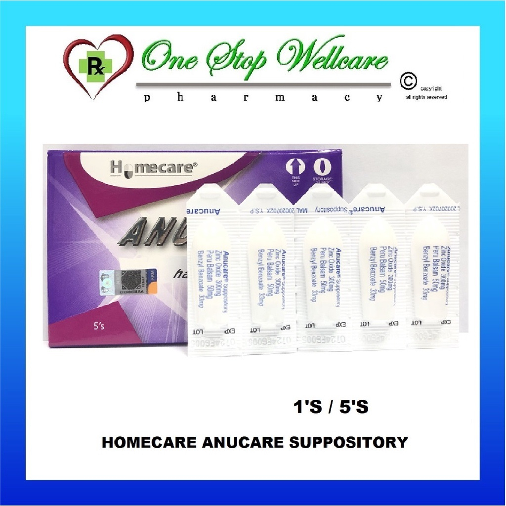 HOMECARE ANUCARE SUPPOSITORY 1'S / 5'S (NO BOX) (EXP:09/2027) | Shopee ...