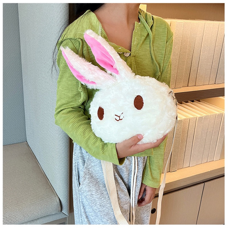Plush Children's Bag Cartoon Cute Rabbit Girl One Shoulder Crossbody ...