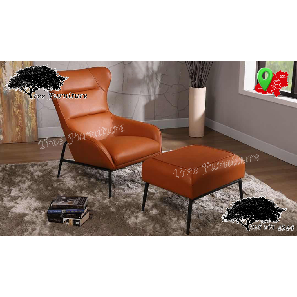 Lounge Chair, Designer Chair, Relax Chair with Stool | Shopee Malaysia