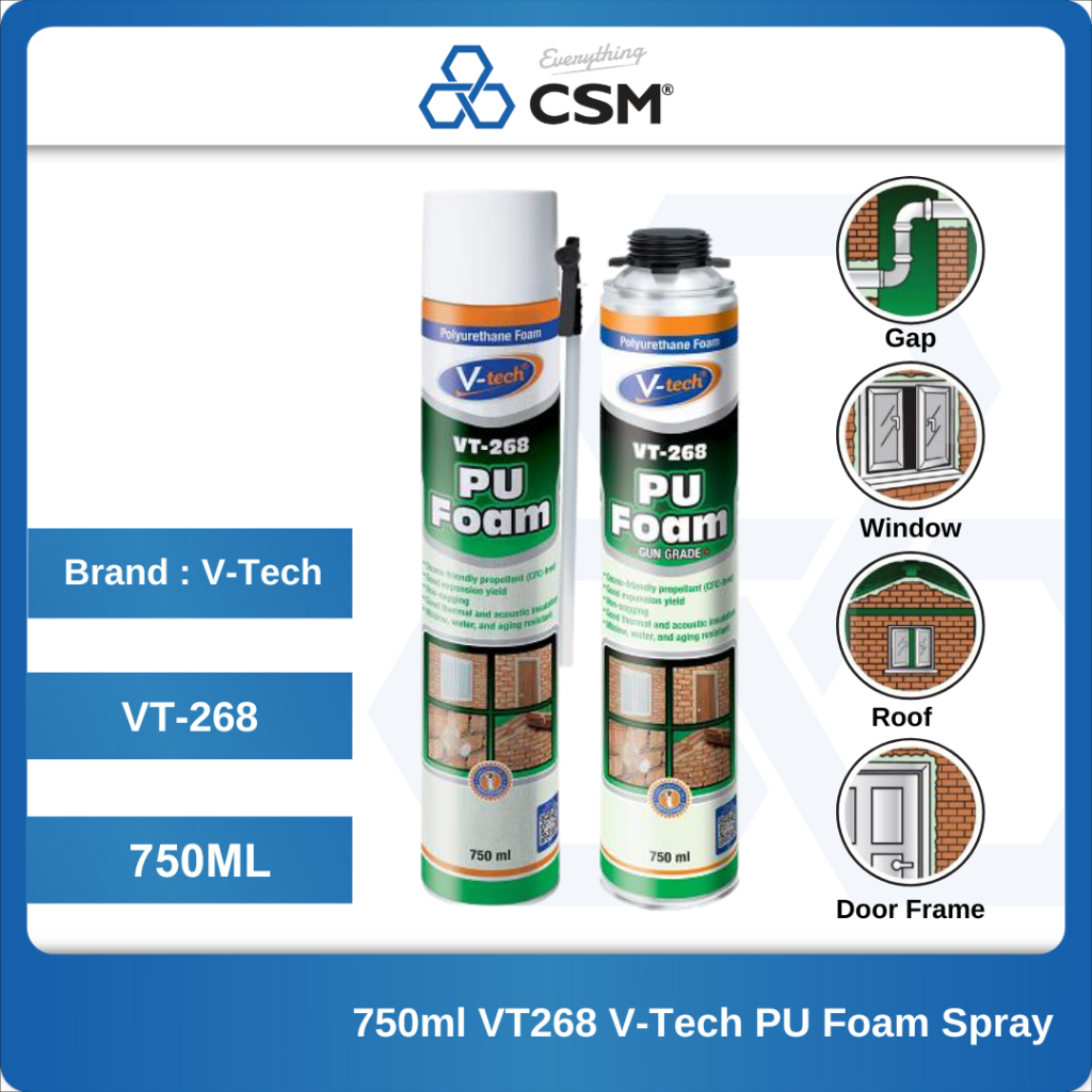 V-TECH Polyurethane Foam PU Foam Spray 750ml Cyclone 800G Tomahawwk ...