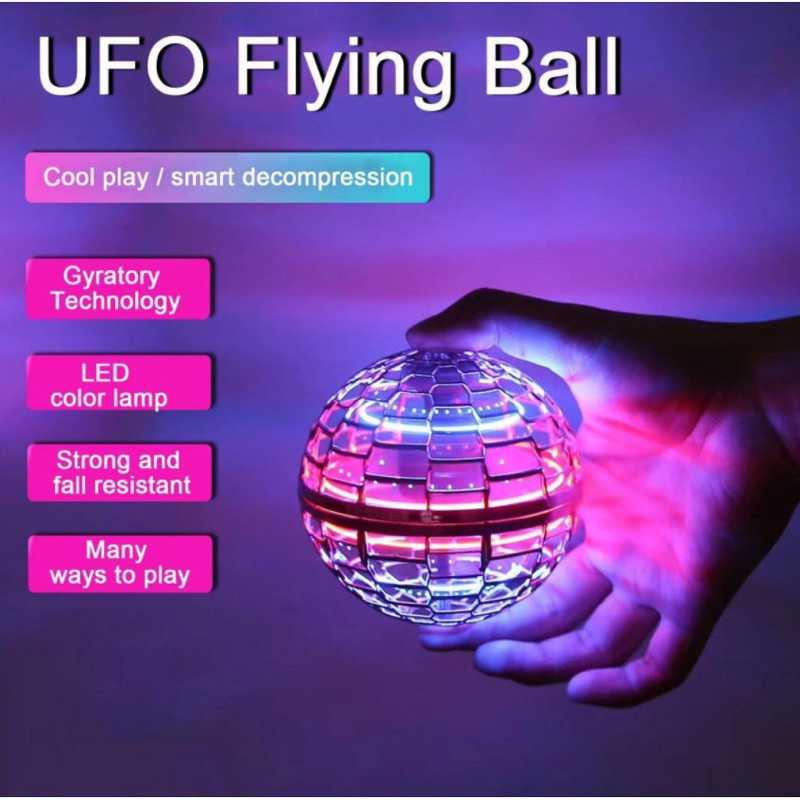 Flying Spinner Toys 360° Rotating Flynova Pro UFO Flying Toy Built-in ...