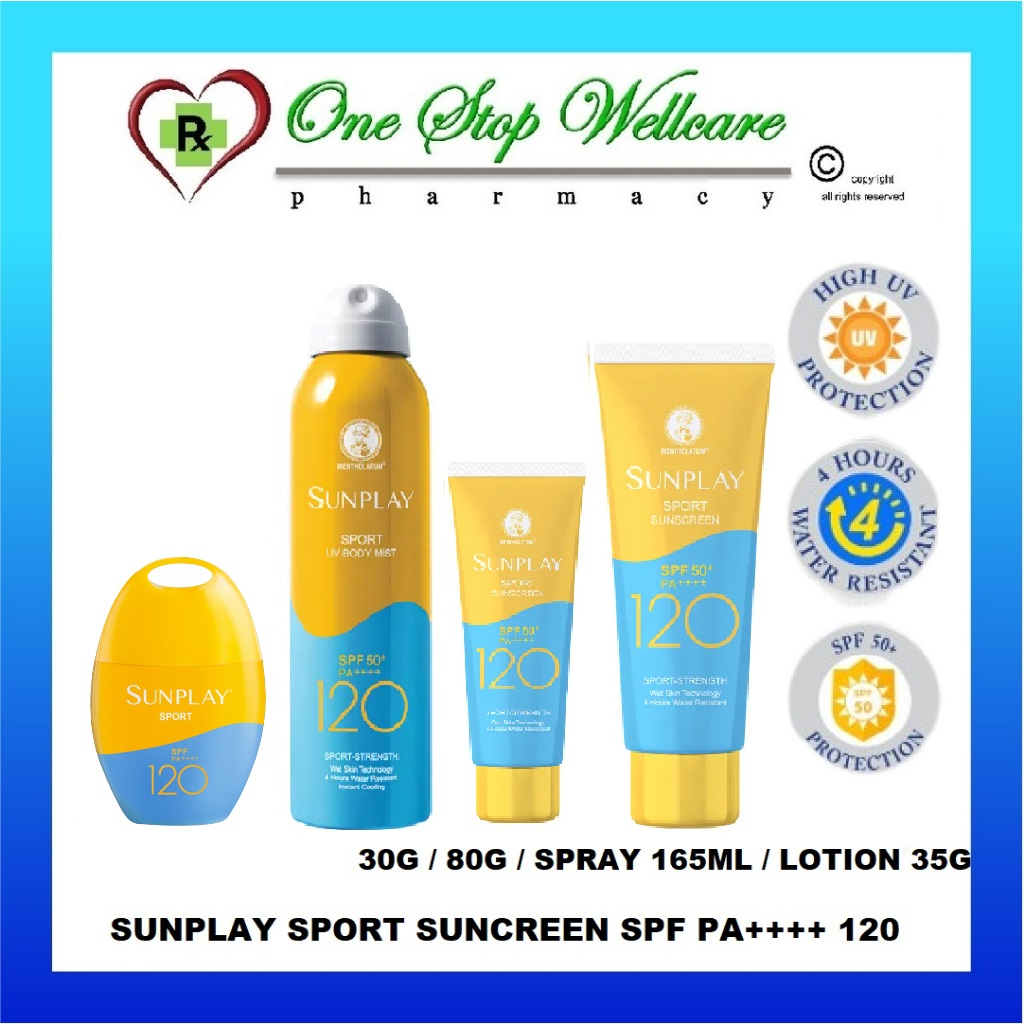 SUNPLAY SPORT SUNCREEN SPF 50 PA++++ 120 30G / 80G / SPRAY 165ML ...