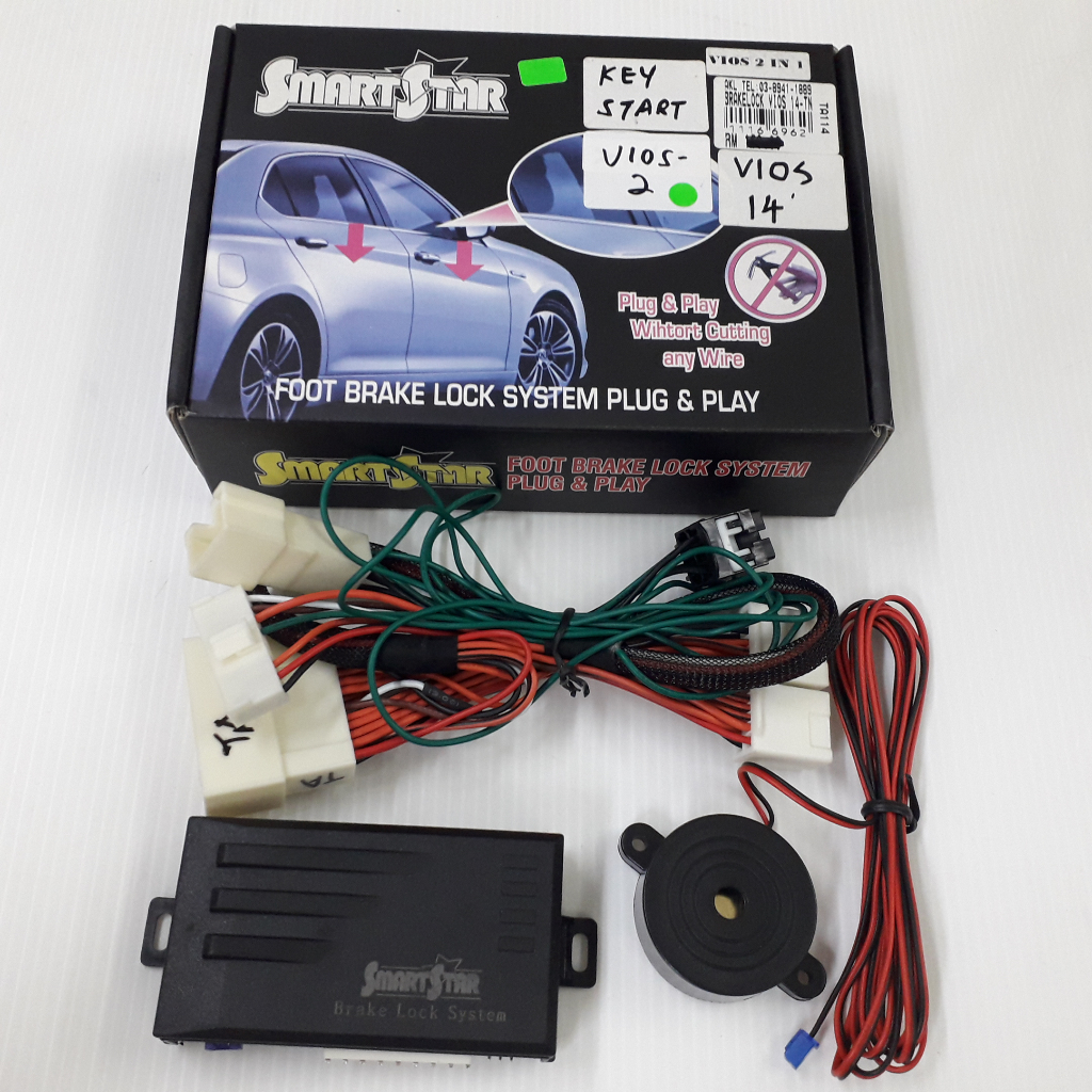 (1SET SMART STAR VIOS-2) (PLUG & PLAY) (KEY START SPEC) FOOT BRAKE LOCK ...